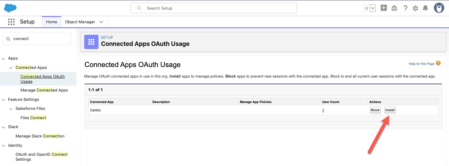 Install Slack App | Centro